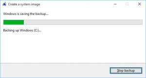 Create a System Image Backup in Windows 10